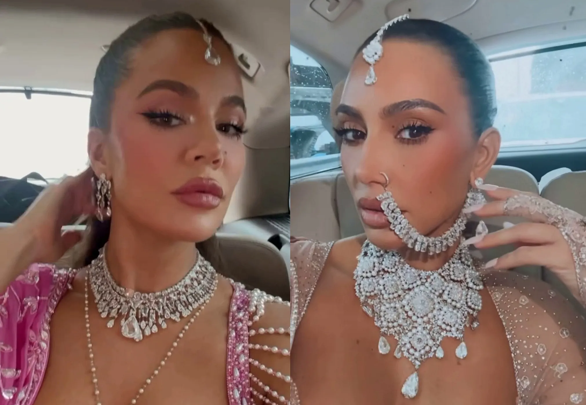 Kim and Khloe Kardashian try new Indian-inspired looks at Anant Ambani ...