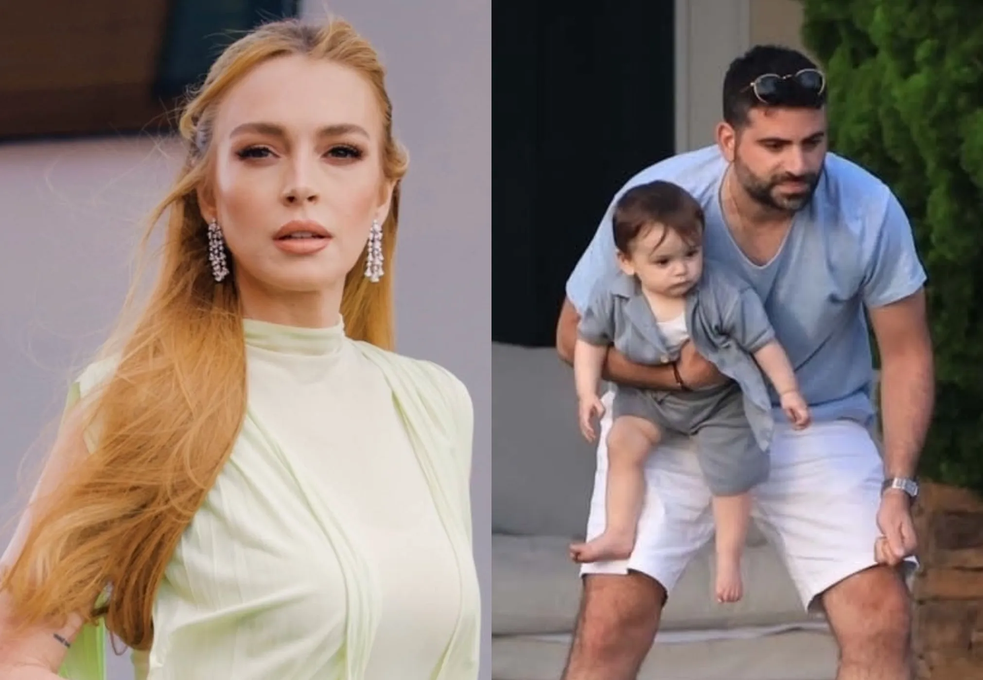 Lindsay Lohan Photographed With Husband And Son In California - MustHub