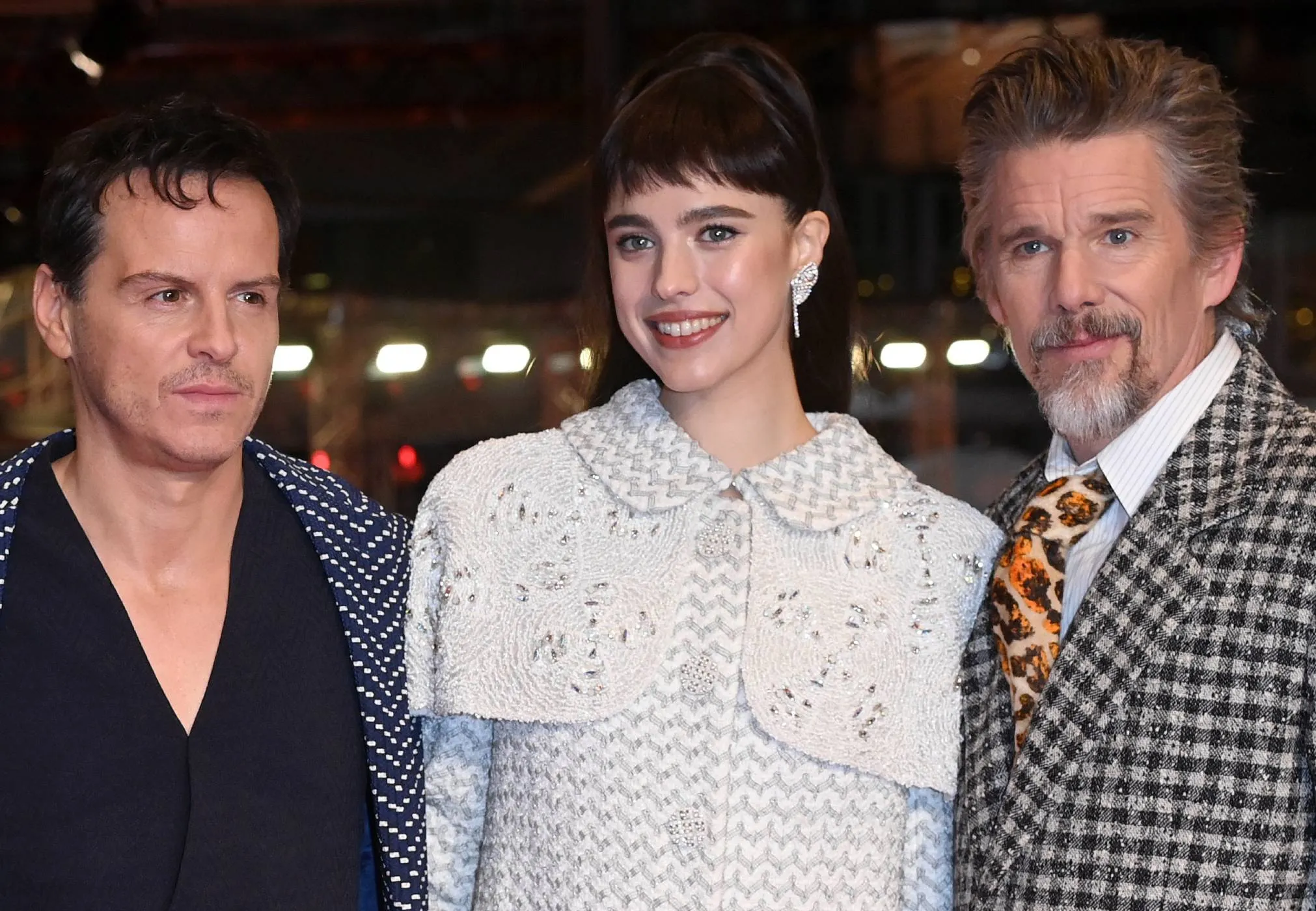 Margaret Qualley, Ethan Hawke and Benedict Cumberbatch at the premiere ...